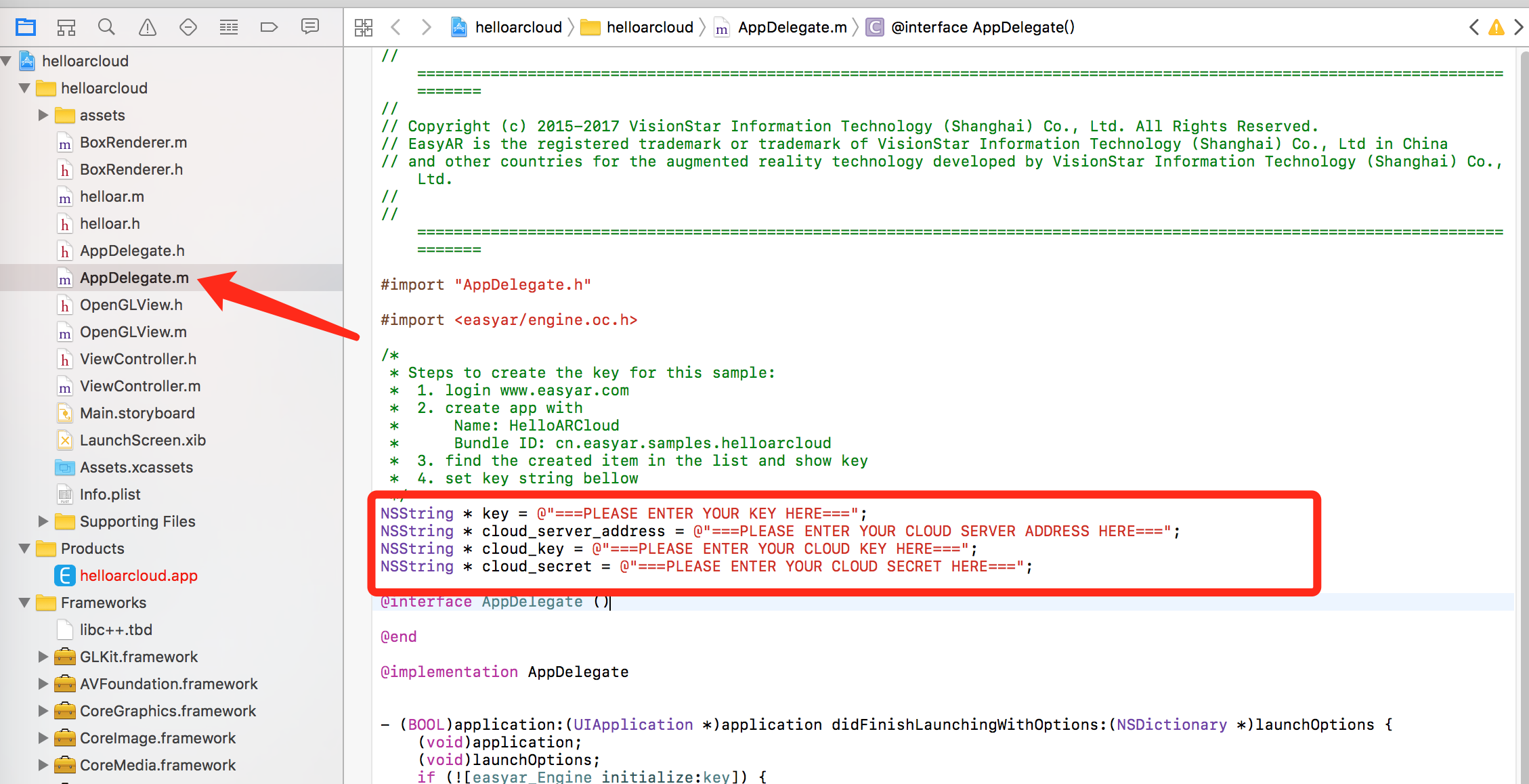 快速入门之Hello World — EasyAR CRS 文档